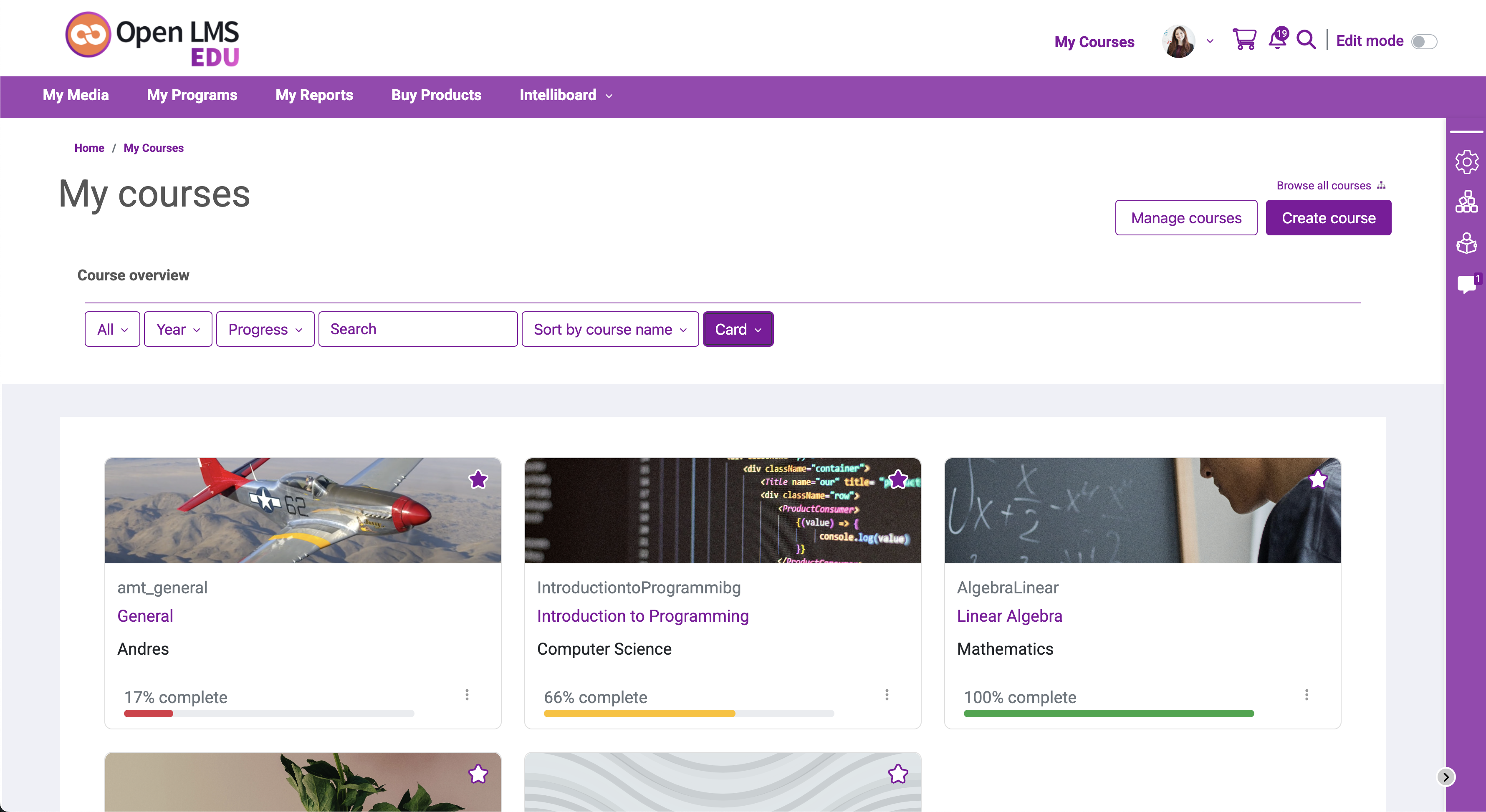 My Courses in Snap – Open LMS Support