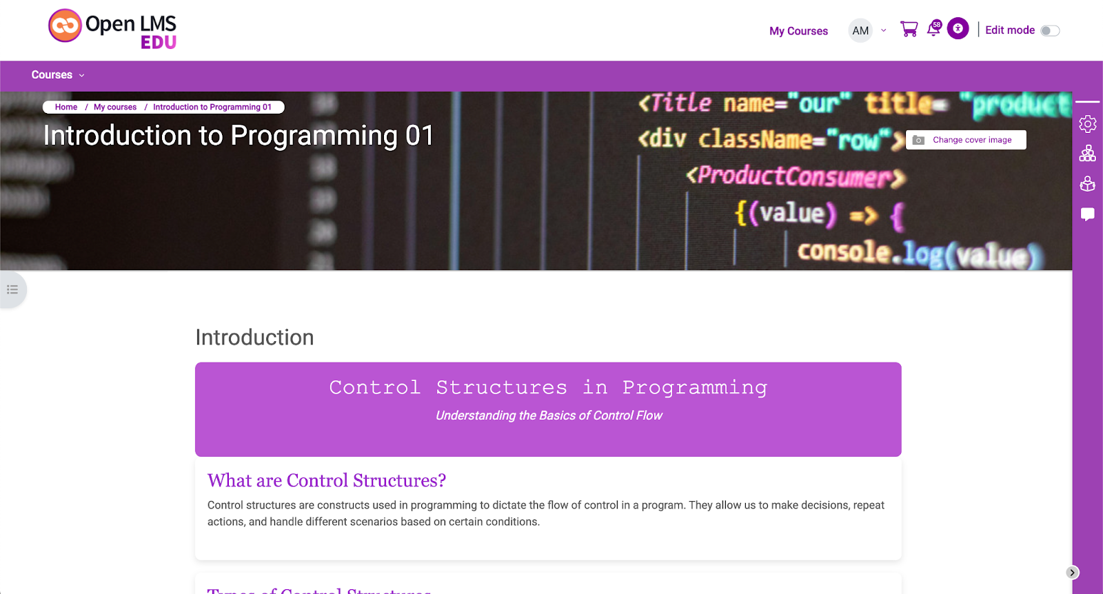 Course Navigation with the Table of Contents (TOC) – Open LMS Support