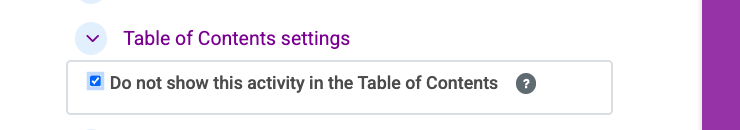 Course Navigation with the Table of Contents (TOC) – Open LMS Support